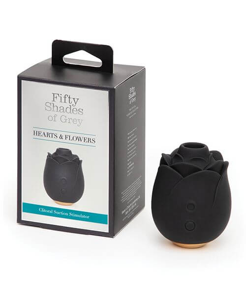 Fifty Shades of Grey Hearts & Flowers Rose Vibrator - Black | Love Shack Boutique